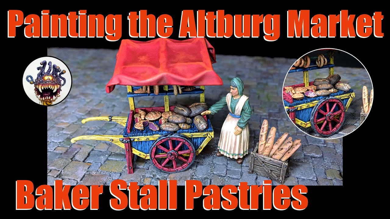 Painting Tabletop World’s Altburg Market Baker Stall Partries Accessories - Mixing primary ...