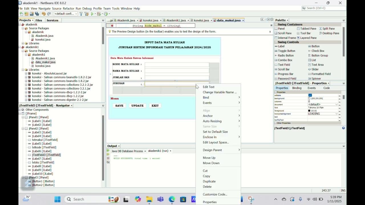 cara buat database di pemograman di aplikasi java netbeans - YouTube