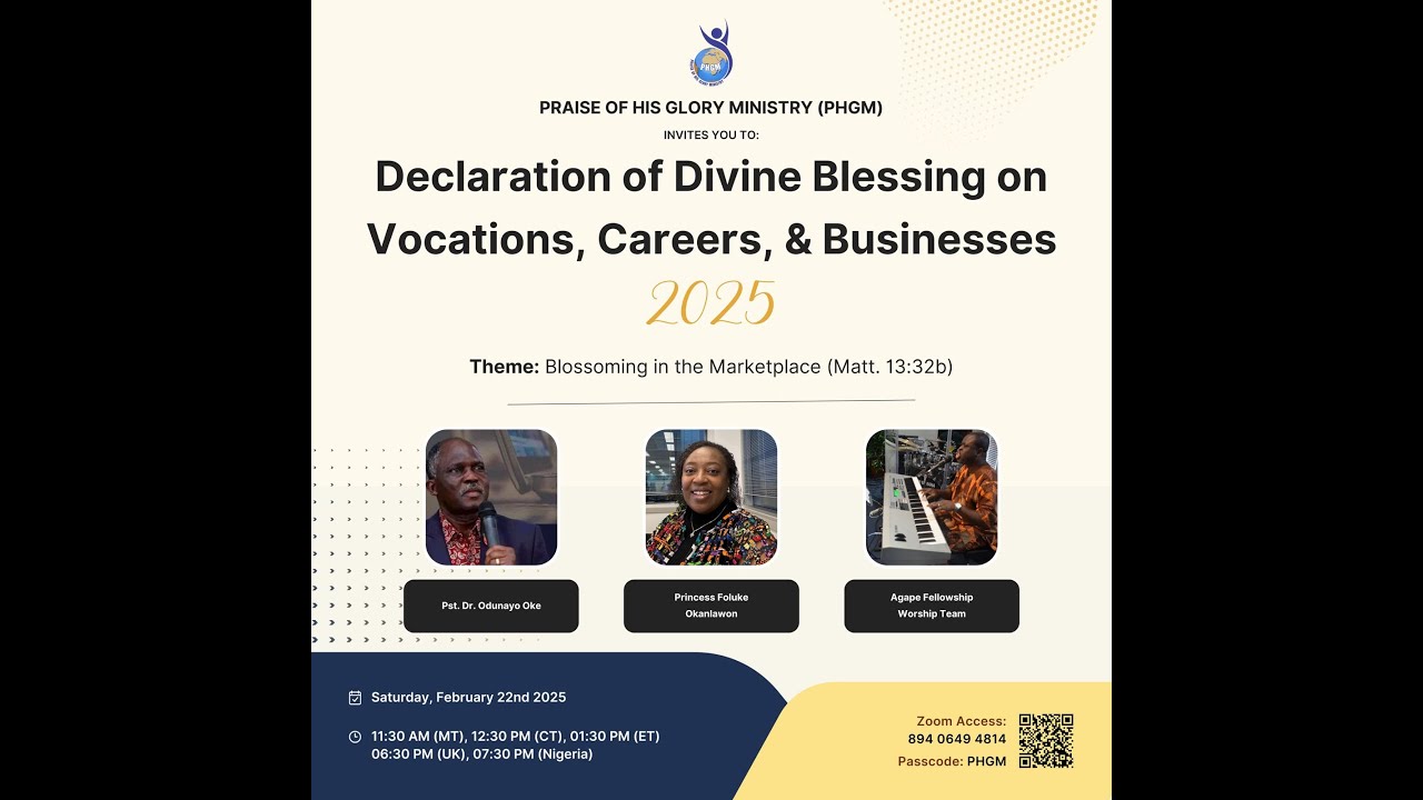 Declaration of Divine Blessing on Vocations, Careers, & Businesses ...