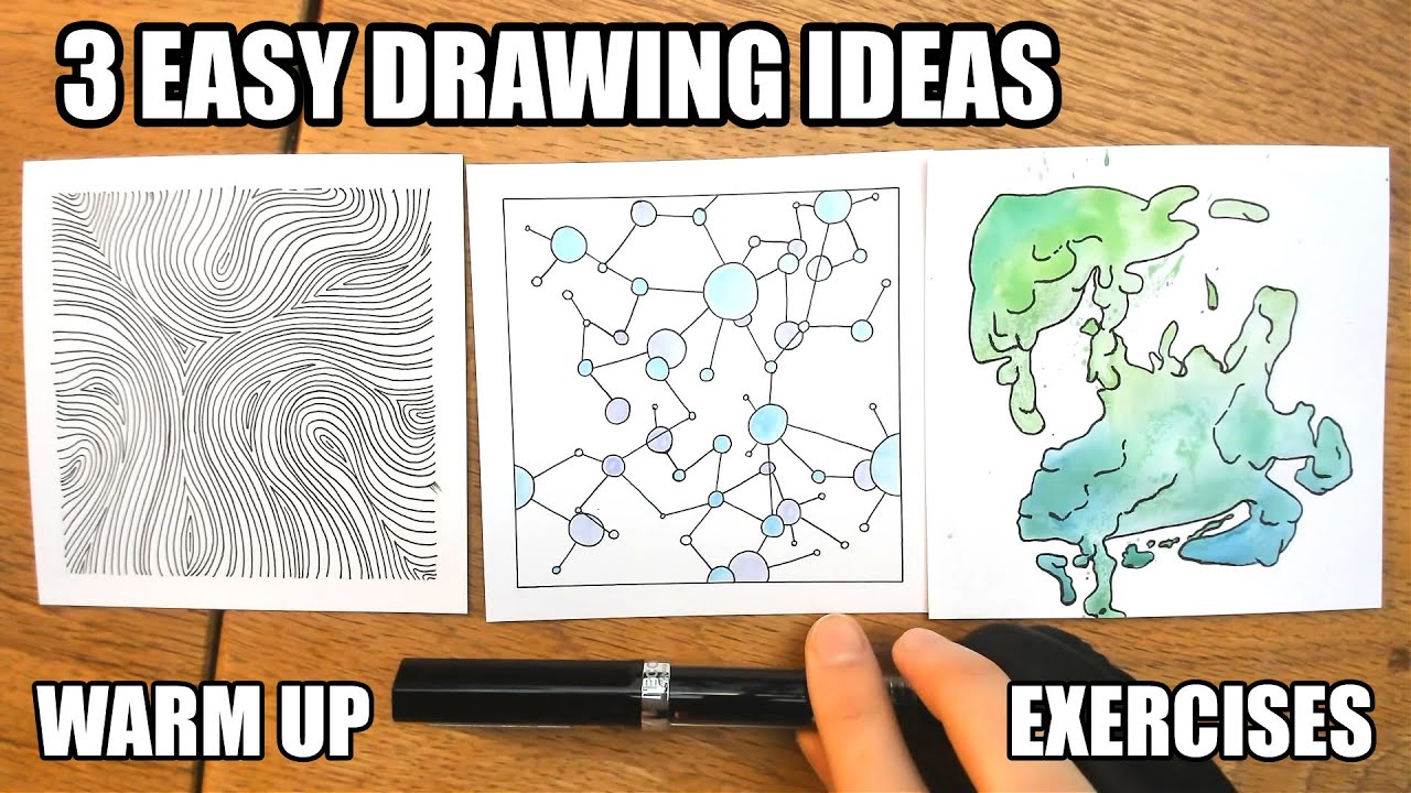 3 Easy Drawing Ideas Anybody Can Do - YouTube