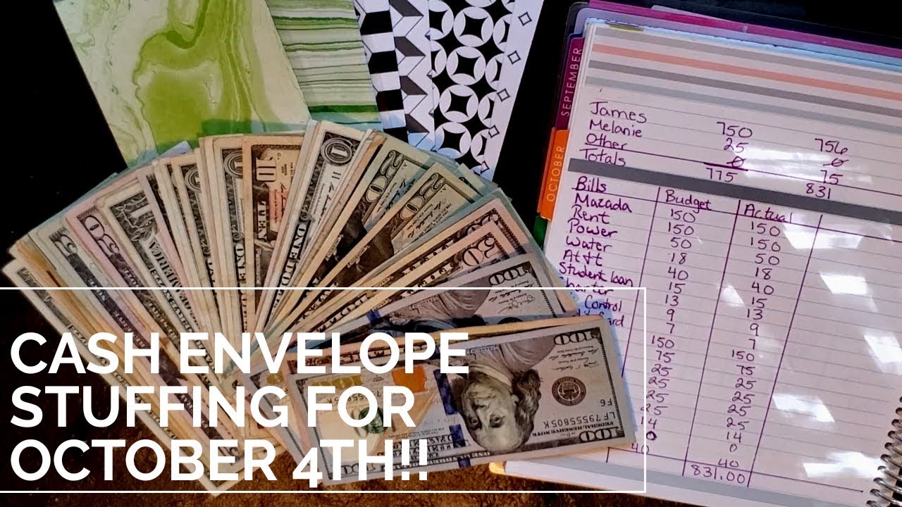 Cash envelope stuffing for 1st paycheck of October - YouTube