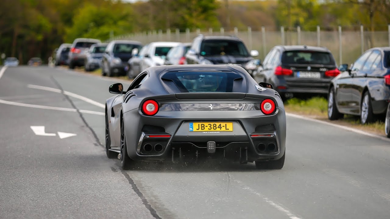 Matte Black Ferrari F12 TDF - Revs and Accelerations ! - YouTube