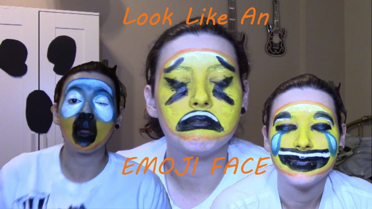 EMOJI MAKEUP TUTORIAL / Last Minute Costume Ideas - YouTube