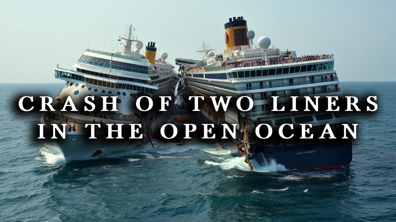 Two cruise liners collide on the high seas rare footage... - YouTube