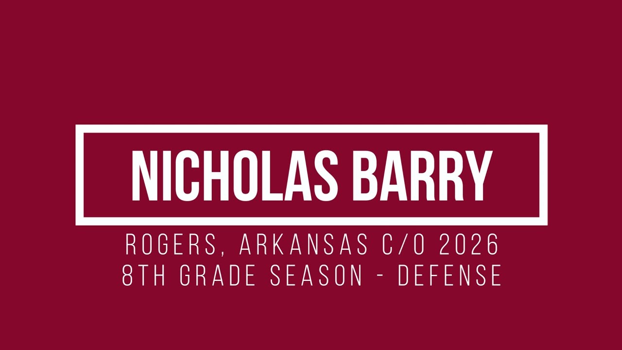 Nicholas Barry 8th Grade Defensive Highlights - YouTube