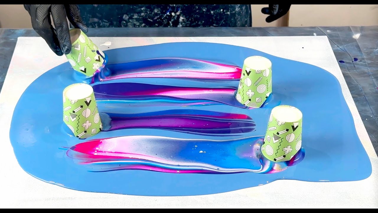 Flip & Drag Swipe Technique~Lacing and Cells and Negative Space~Acrylic ...