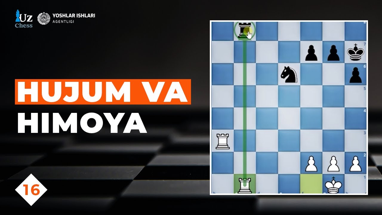 SHAXMATDA HUJUM VA HIMOYA, 16-DARS | XM BOBUR SATTAROV BILAN SHAXMAT ...