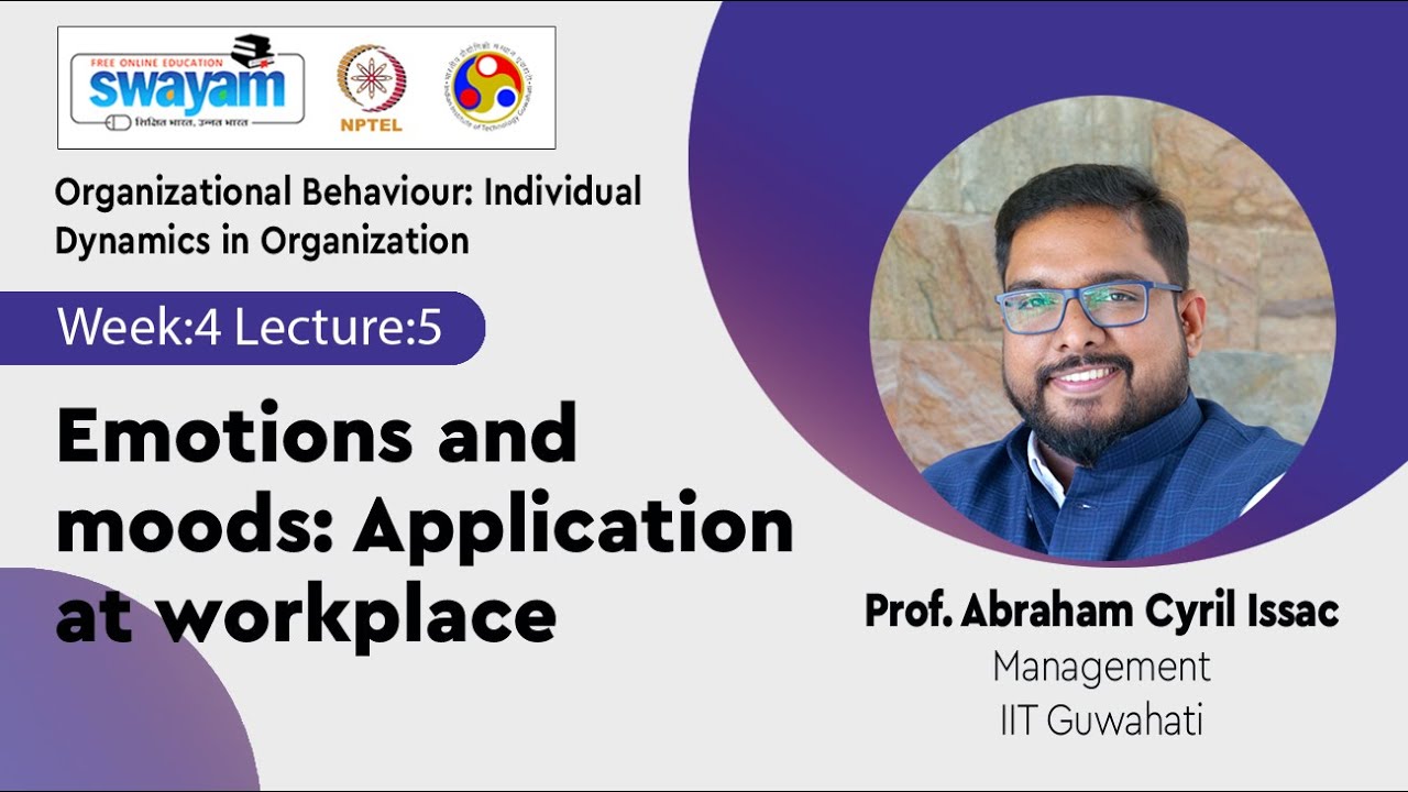 Lec 20: Emotions and moods: Application at workplace - YouTube