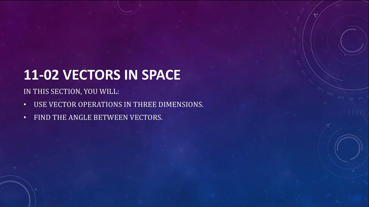 Precalculus 11-02 Vectors in Space - YouTube