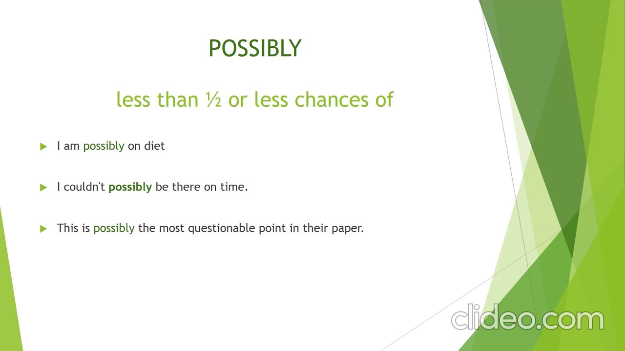 Probably, Possibly, May be & Perhaps - YouTube