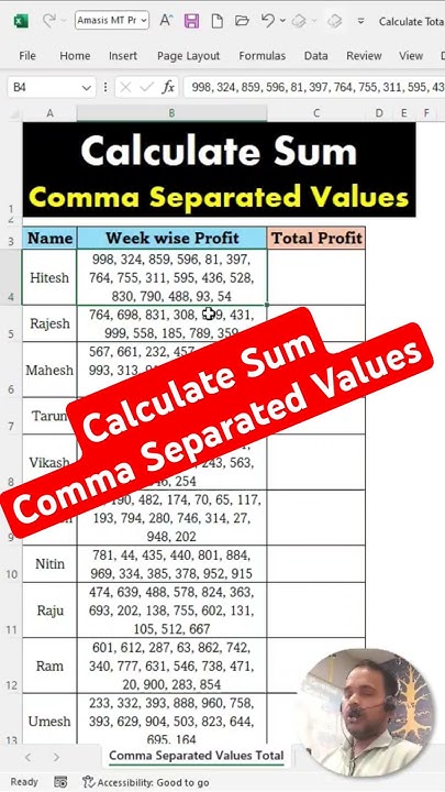 Calculate Sum Comma Separated Values🔥 | Calculate Total Comma Separated Values | #ytshorts # ...