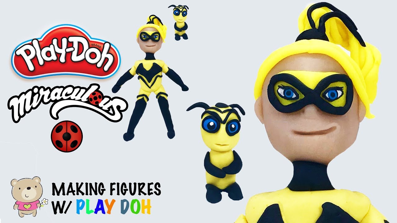 PLAY DOH SCULPTING Miraculous Ladybug Queen Bee Figure Modelling Clay ...