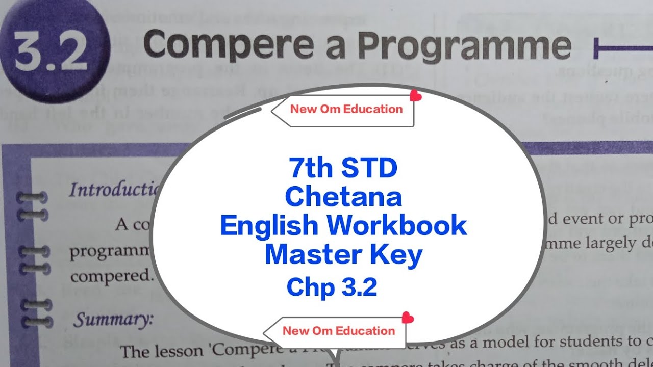 7th STD Chetana Grade Me English Workbook Master Key Chp 3.2 Compere A ...