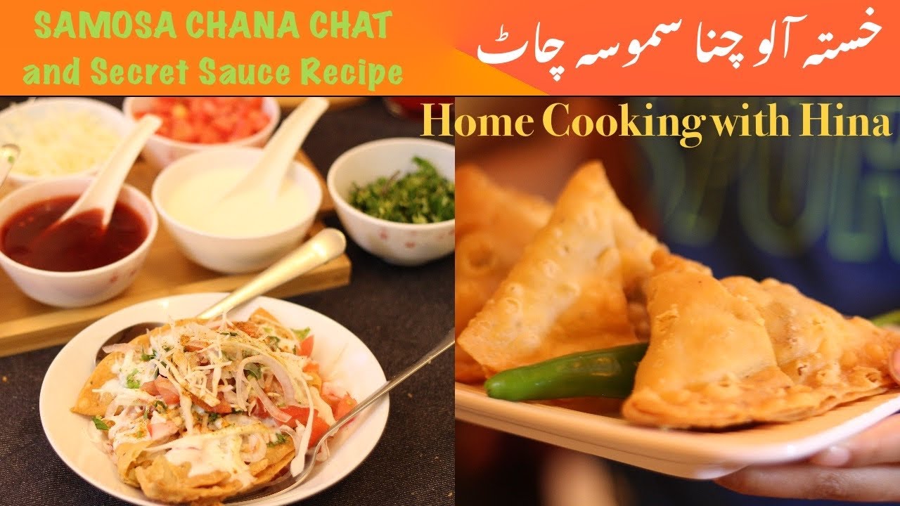 Aloo Samosa Chana Chat with Secret Sauce Recipe - Eid Special | Home ...