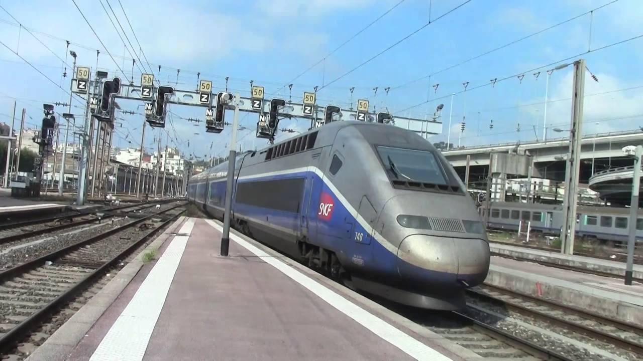 Nice Ville HD-SNCF TGV Sud Eastseries no.618+TGV Duplex no.740 depart ...