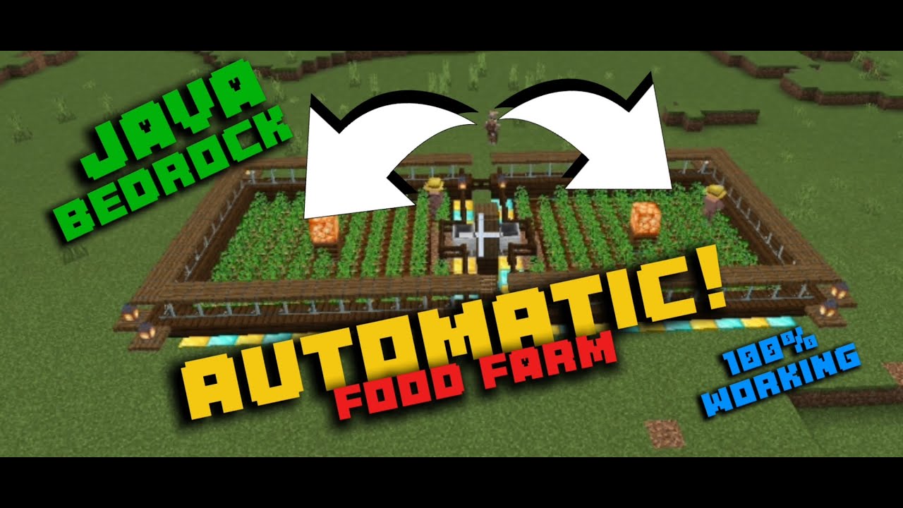 Automatic food farm tutorial! For both Java and bedrock players! - YouTube