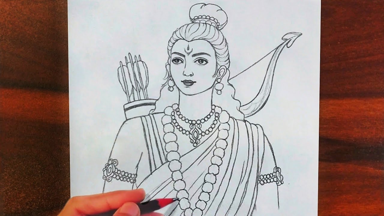 How to Draw SHRI RAM Drawing EASY Step by Step Tutorial - YouTube