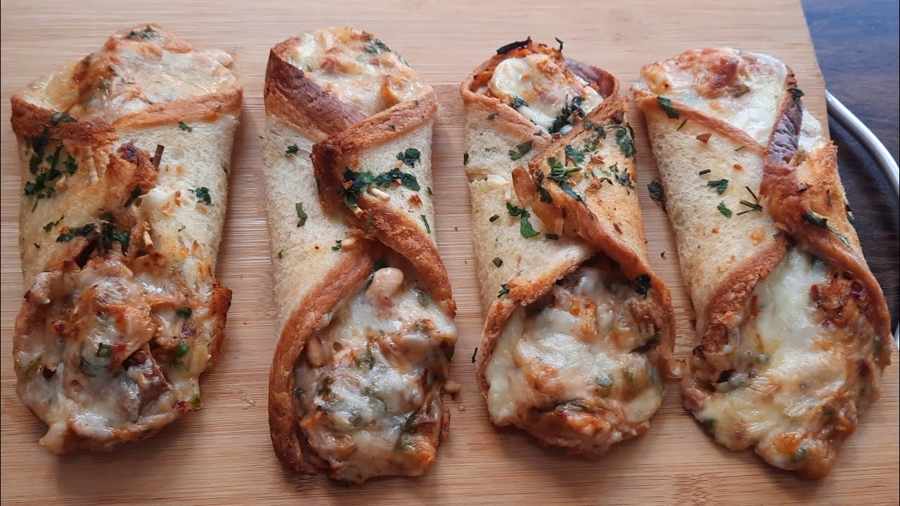 Quick bread snacks recie, chicken Roll, bread parcel, chicken bread ...