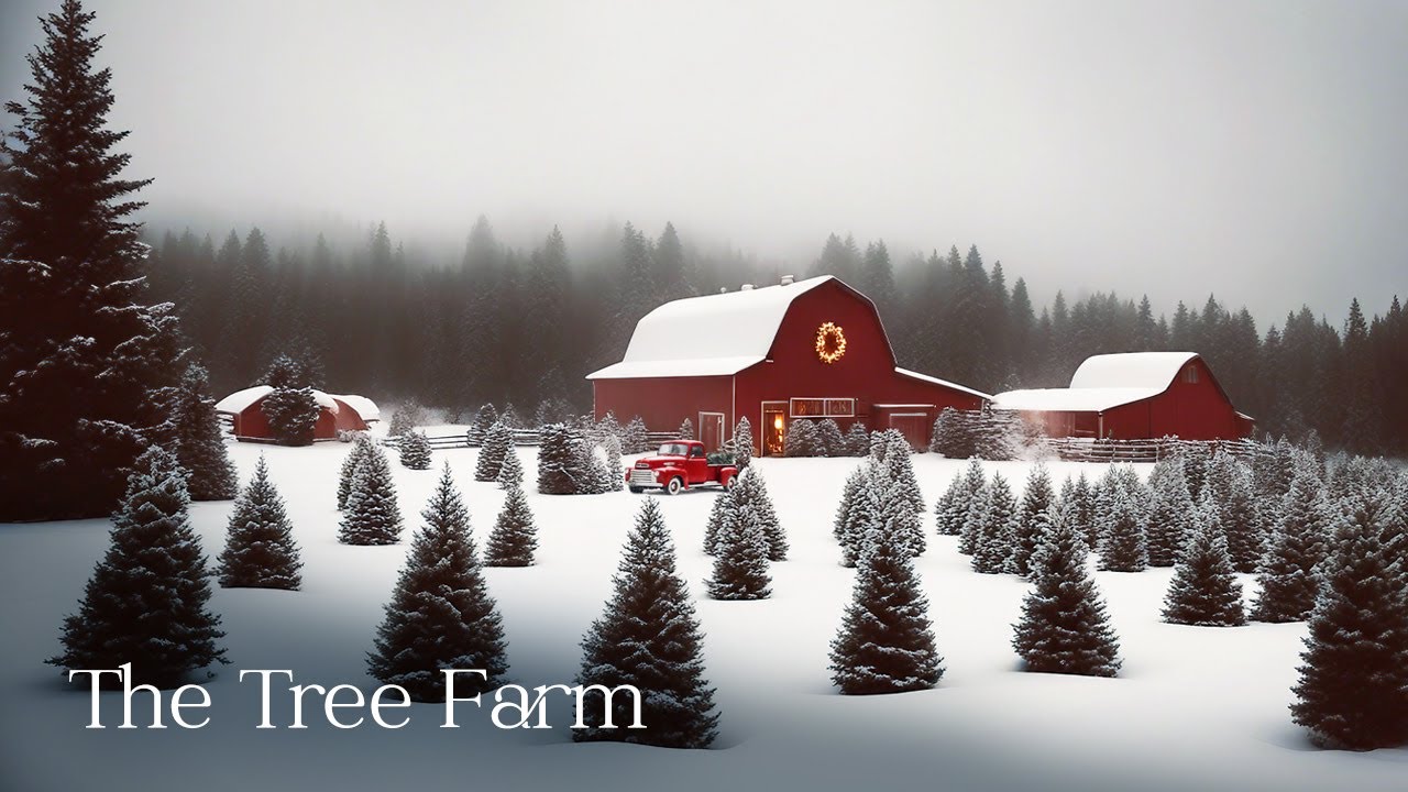 Snowy Tree Farm Ambience | Relax to the Sounds of Wind and Crunching ...