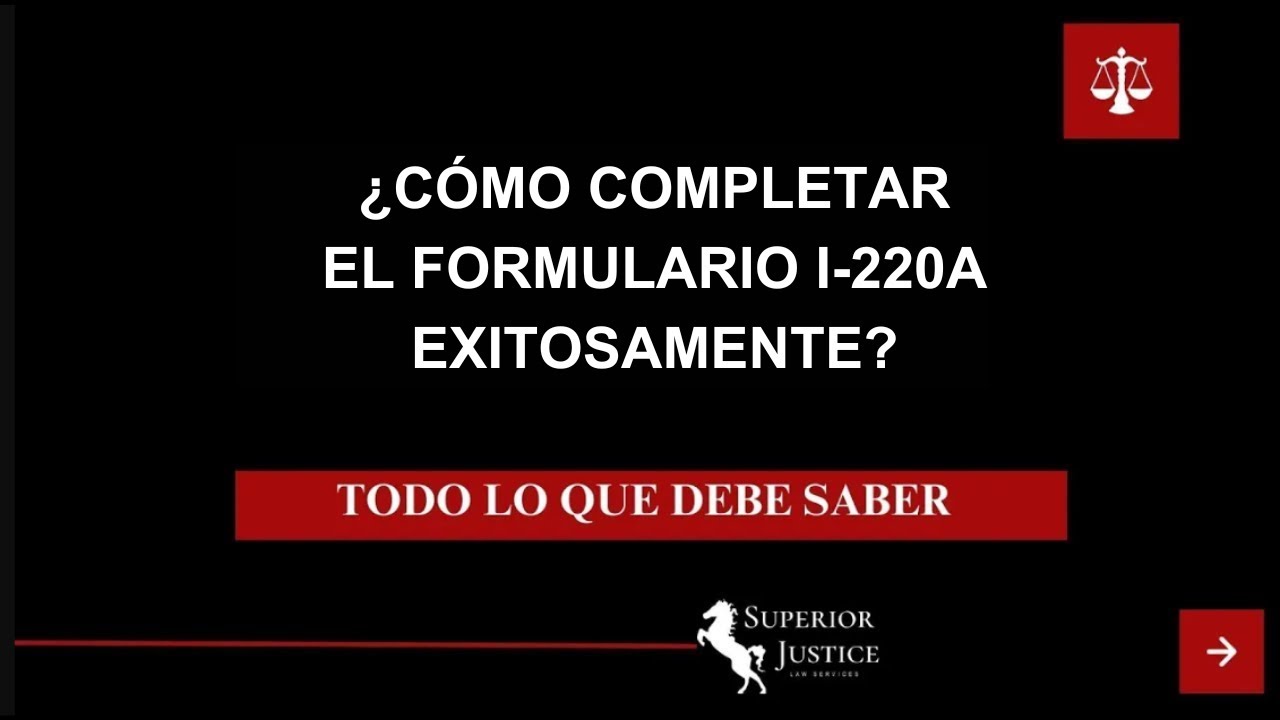 ¿Cómo completar el FORMULARIO I-220A exitosamente? 🤔📋 - YouTube