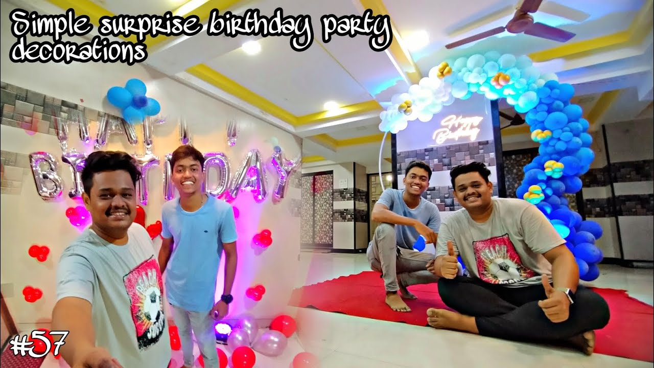 Simple surprise birthday party decorations || nusti bhankas || #vlog57 ...