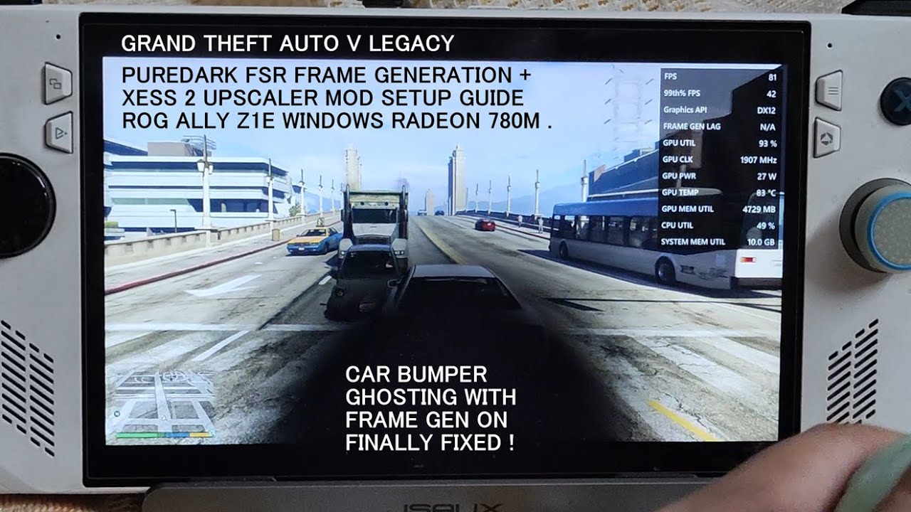 Rog Ally Grand Theft Auto V Puredark XeSS 2 + FSR Frame Gen Mod Setup ...