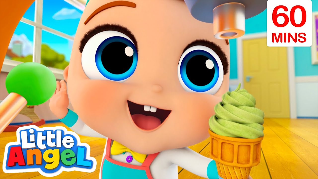 Infinite Ice Cream Flavors! | Little Angel 1 HOUR of FUN | Moonbug Kids ...