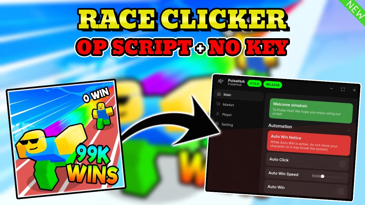 *NEW* Race Clicker Script (AUTO CLICK, AUTO WIN, SPEED, AUTO REBIRTH ...