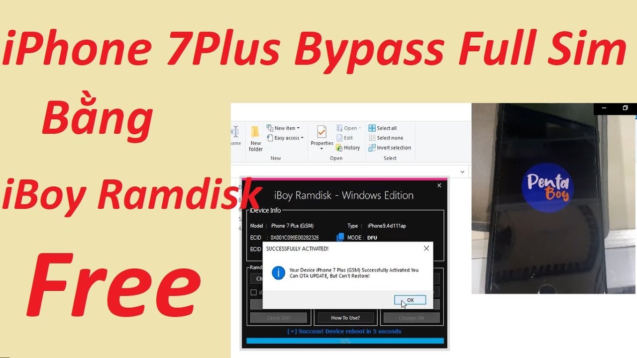 7Plus Bypass Mật Khẩu Full Sim Ok Bằng iBoy Ramdisk FREE - YouTube