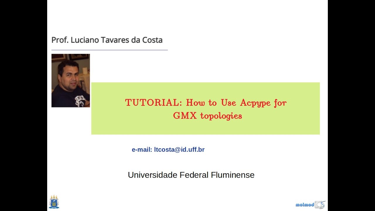 Tutorial acpype GAFF - YouTube