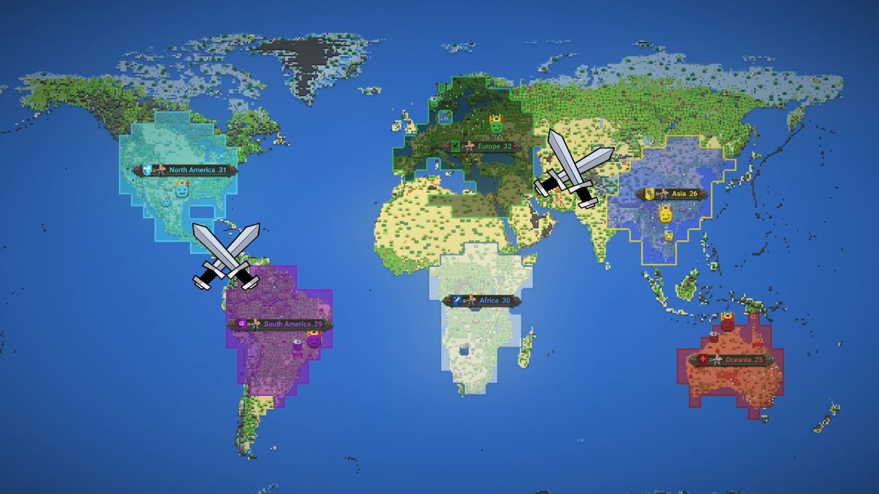 BATTLE OF THE CONTINENTS - WorldBox Timelapse - YouTube