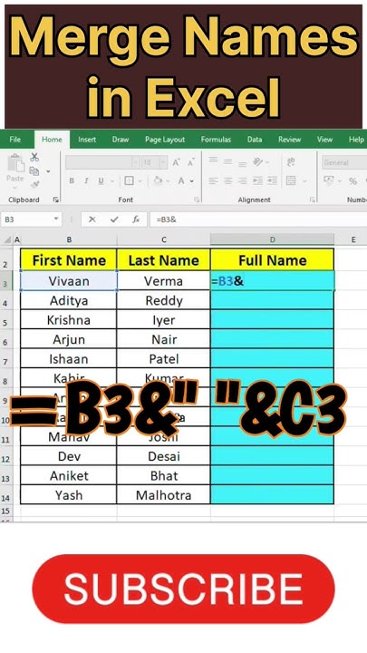 ExcelTrick😲#Merge Names in Excel#exceltips#excel#excelformula#excelshorts#exceltutorial#shorts# ...