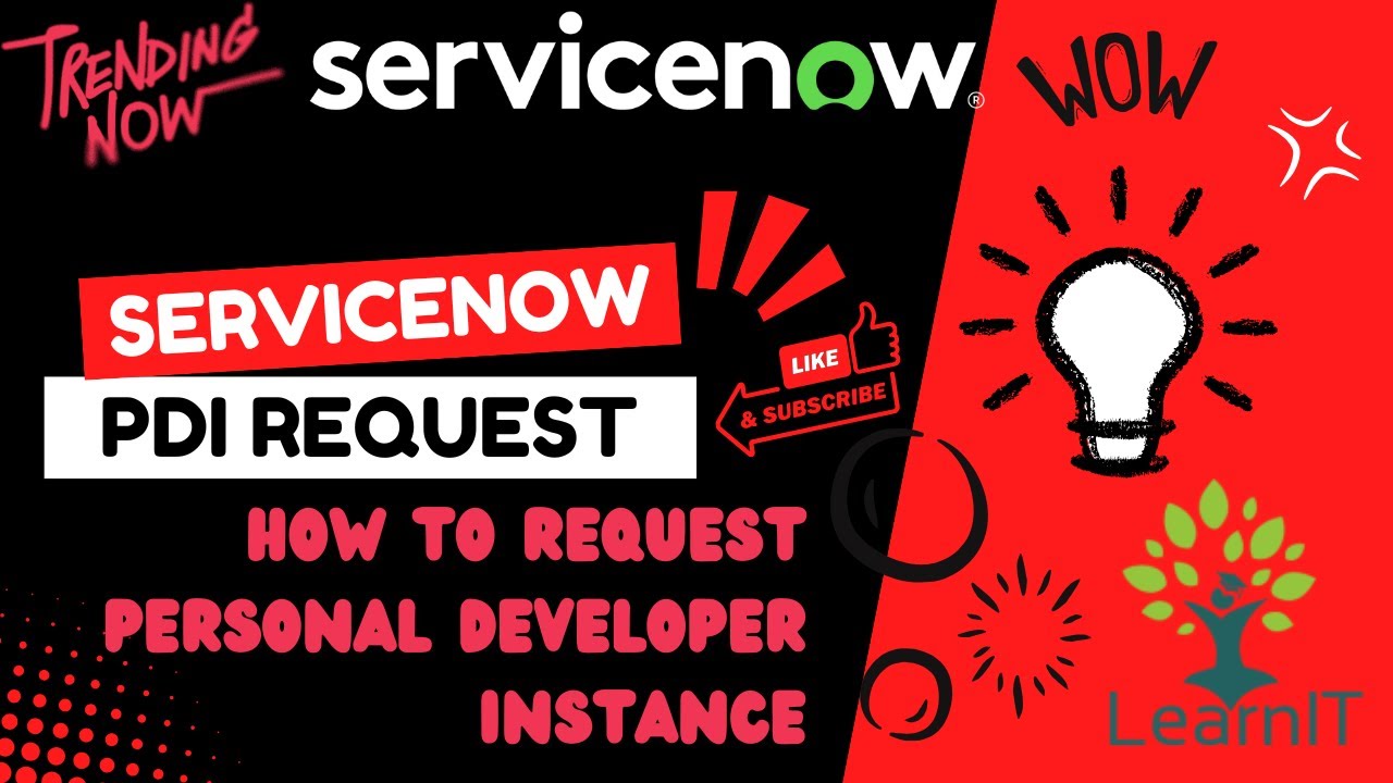 Requesting a Personal Developer Instance (PDI) in ServiceNow - YouTube