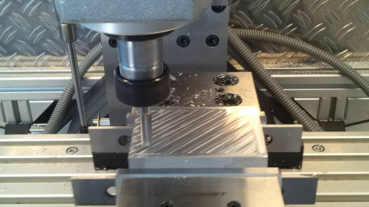 new cnc mill first cutting test - YouTube