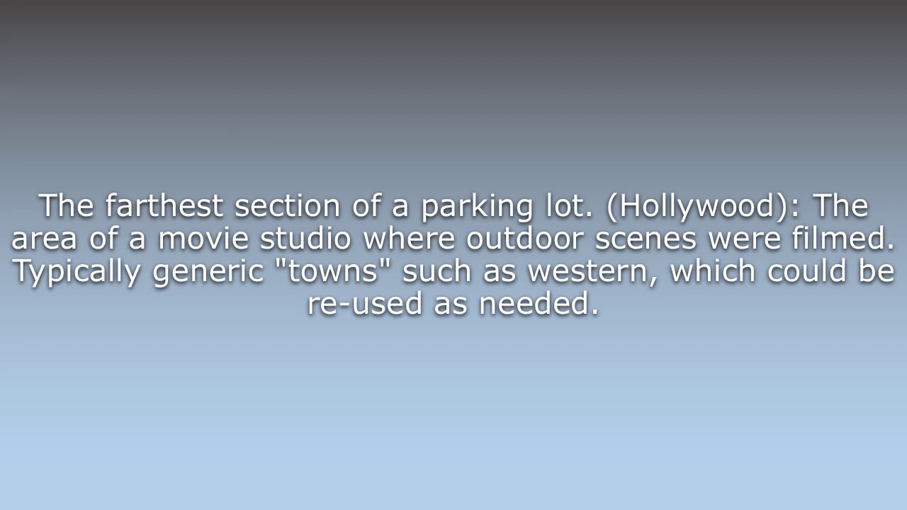 What does Backlot mean? - YouTube