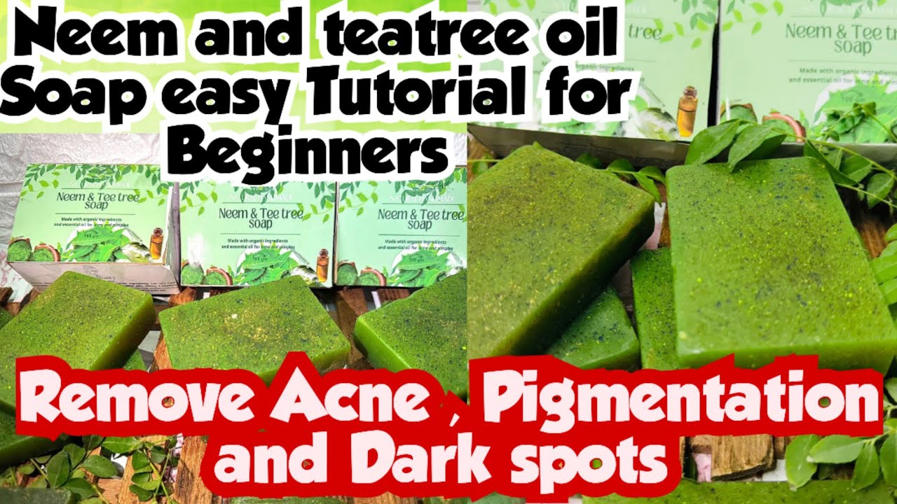 How to make Neem & Tea Tree Soap for Clear Skin | Anti-Acne Soap Recipe ...