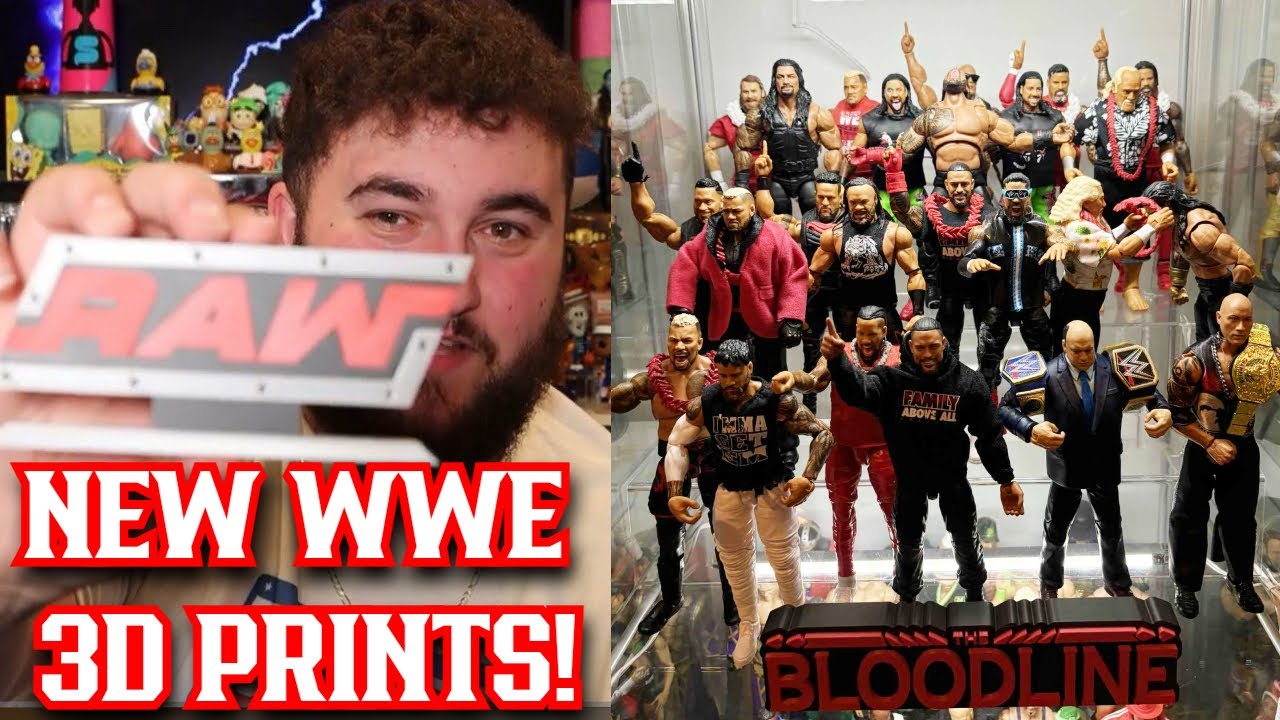 I GOT NEW 3D PRINTED SIGNS FOR MY WWE ACTION FIGURE DISPLAY!!! - YouTube