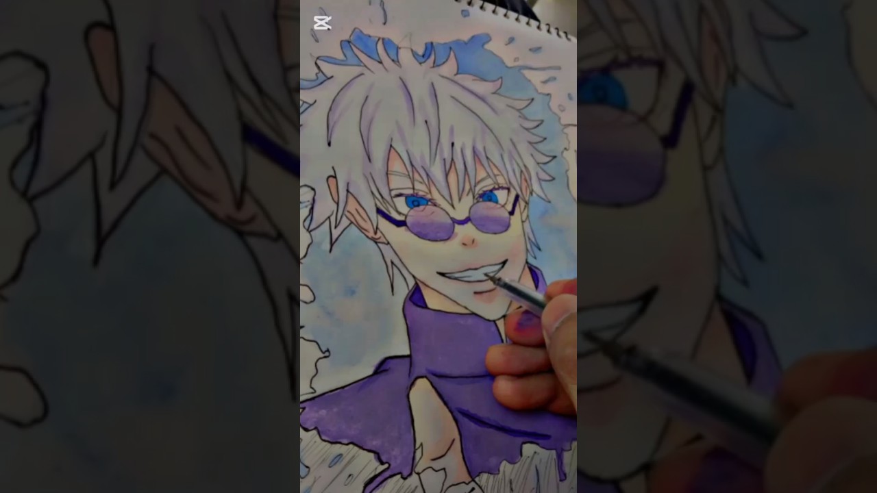 drawing Gojo satoru with ball pen 🖋️🖊️ - YouTube