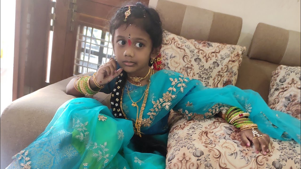 Saanvi Half Saree function - YouTube