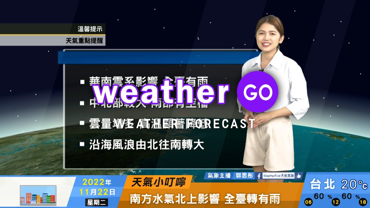 2022/11/22 中北部較大 南部有空檔 雲量增多 高溫顯著降低 - YouTube