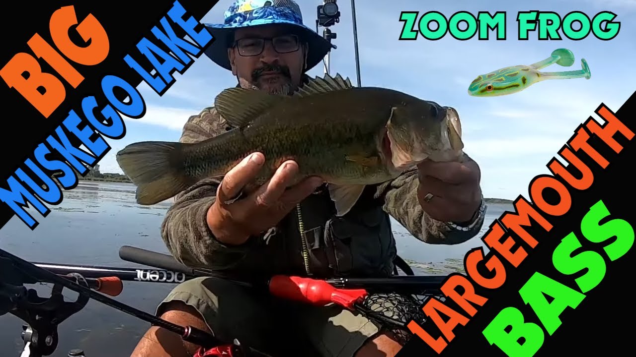 Kayak Fishing for Largemouth Bass on Big Muskego Lake using the DEADLY ...