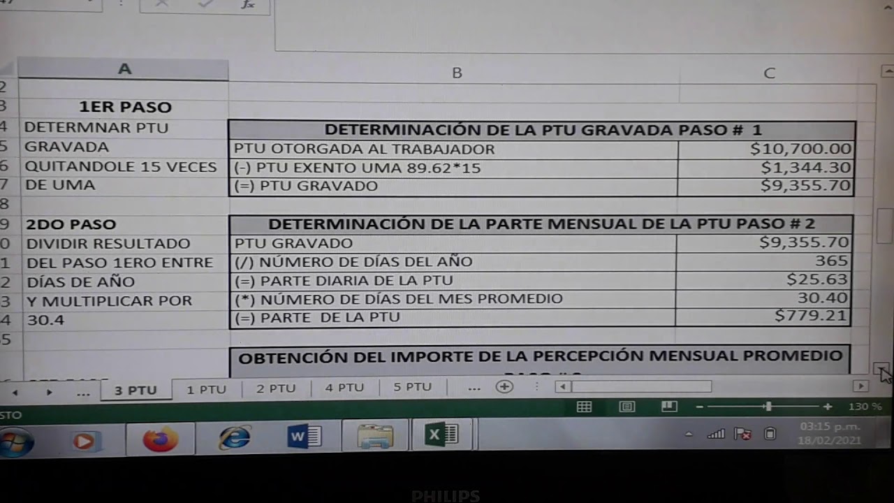 Cálculo de ISR de la PTU Art 74 RLISR - YouTube