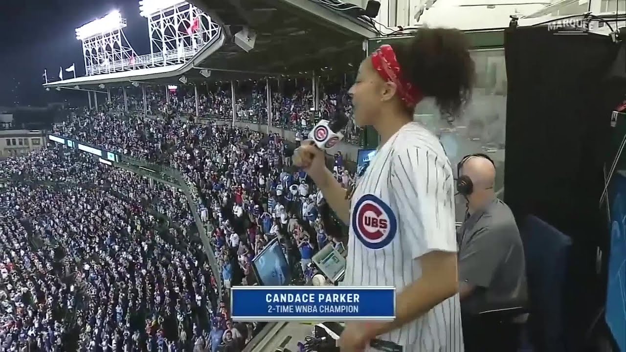 Candace Parker Throws 1st Pitch & Sings "Take Me Out To The Ballgame ...