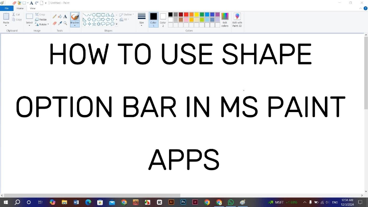How to Use the Shape Option Bar in MS Paint – Easy Tutorial for ...