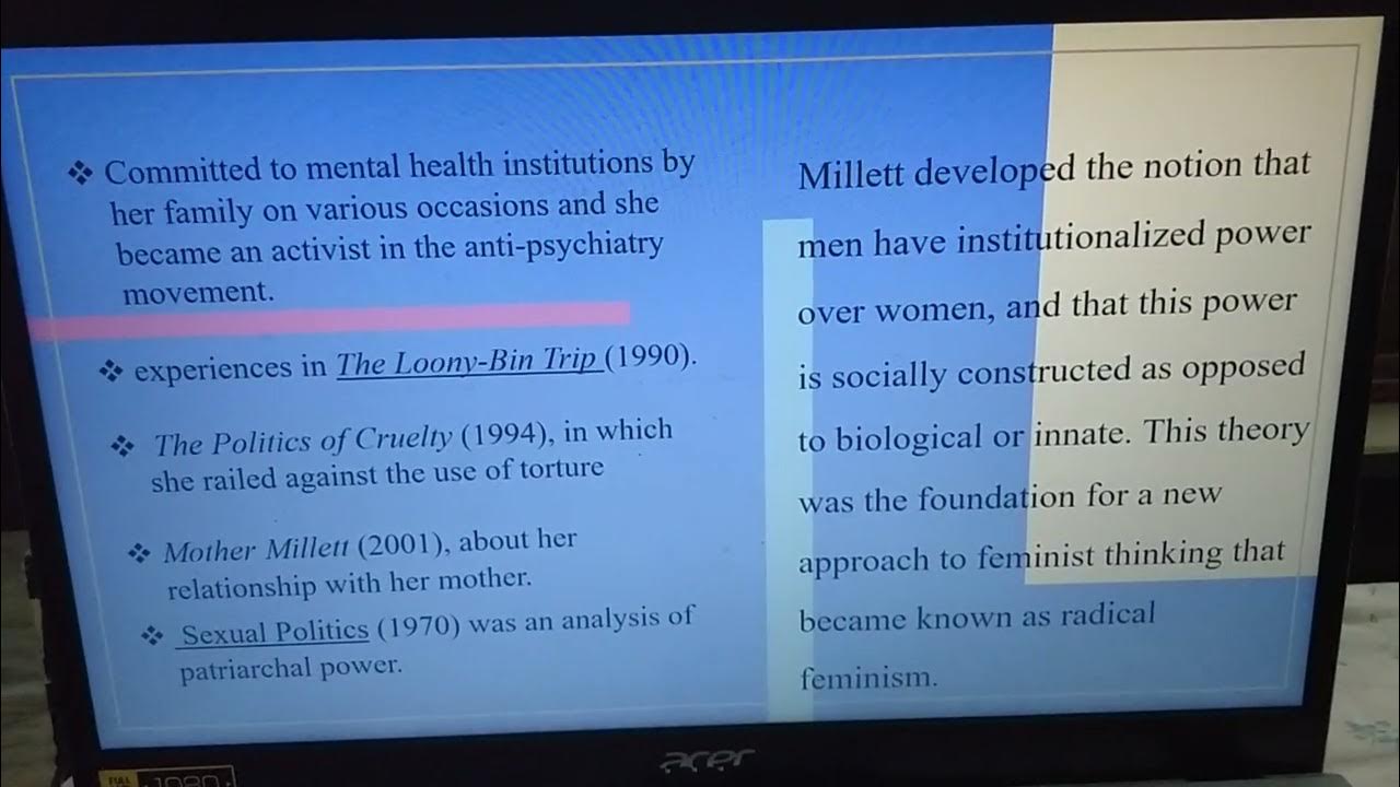 Kate Millett Sexual Politics Beginning In Virginia Woolf 3 Youtube