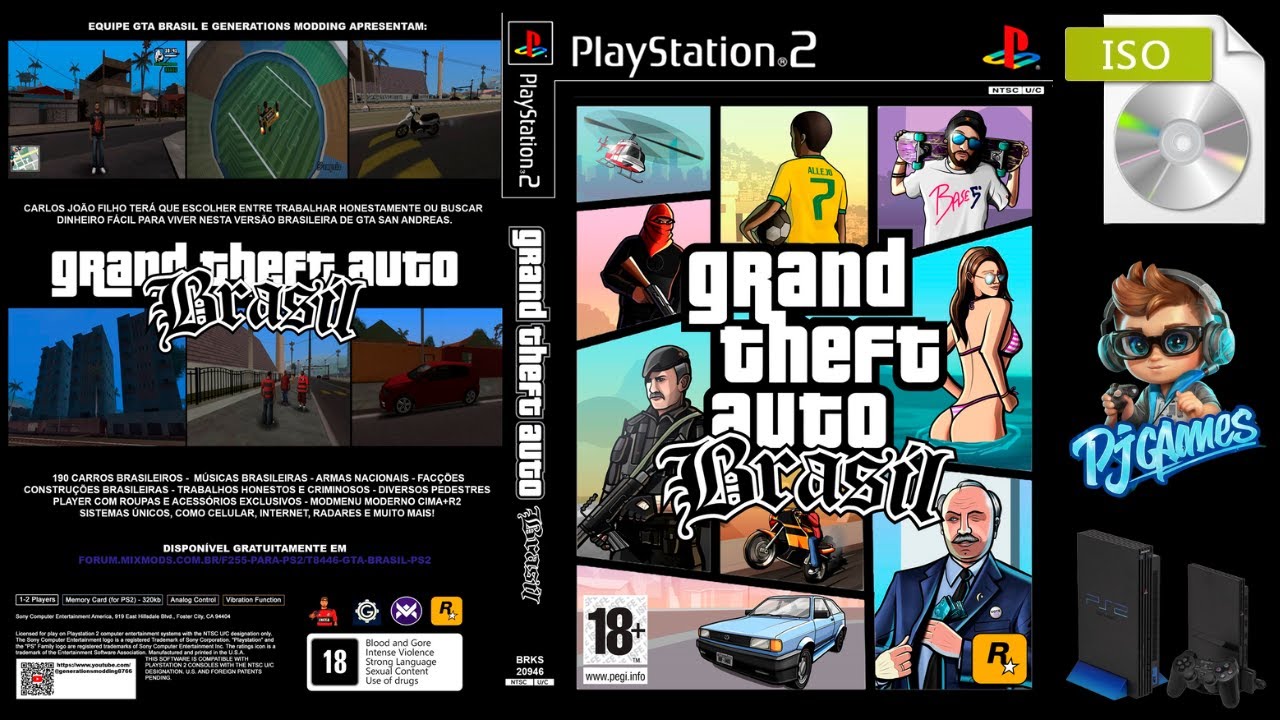GTA Mod Brasil Versão 1.2 (PS2/ISO) - YouTube