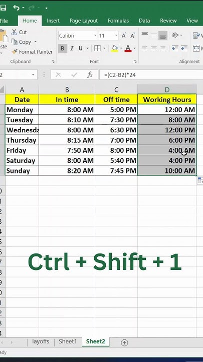 How to calculate time difference in Excel Tips and Tricks #excel #exceltips #exceltutorial #free ...