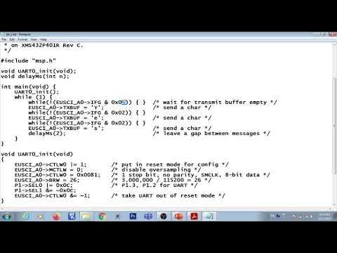 Serial Transmission Program using MSP432 - MSP432 Course - YouTube