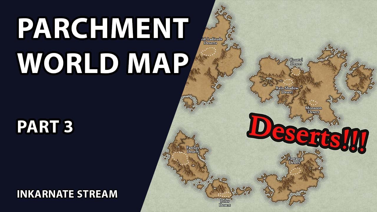 Parchment World Map Part 3 | Inkarnate Stream - YouTube