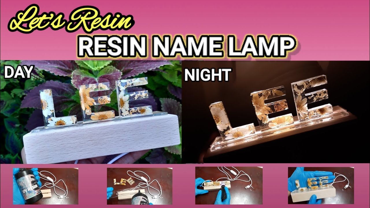 RESIN NAME LAMP | RESIN LETTER | Resin Arts | Jemhia 07 - YouTube